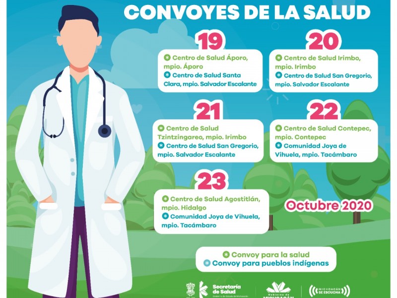 Despliegan convoyes de la salud en comunidades de Michoacán Despliegan convoyes de la salud en comunidades de Michoacán